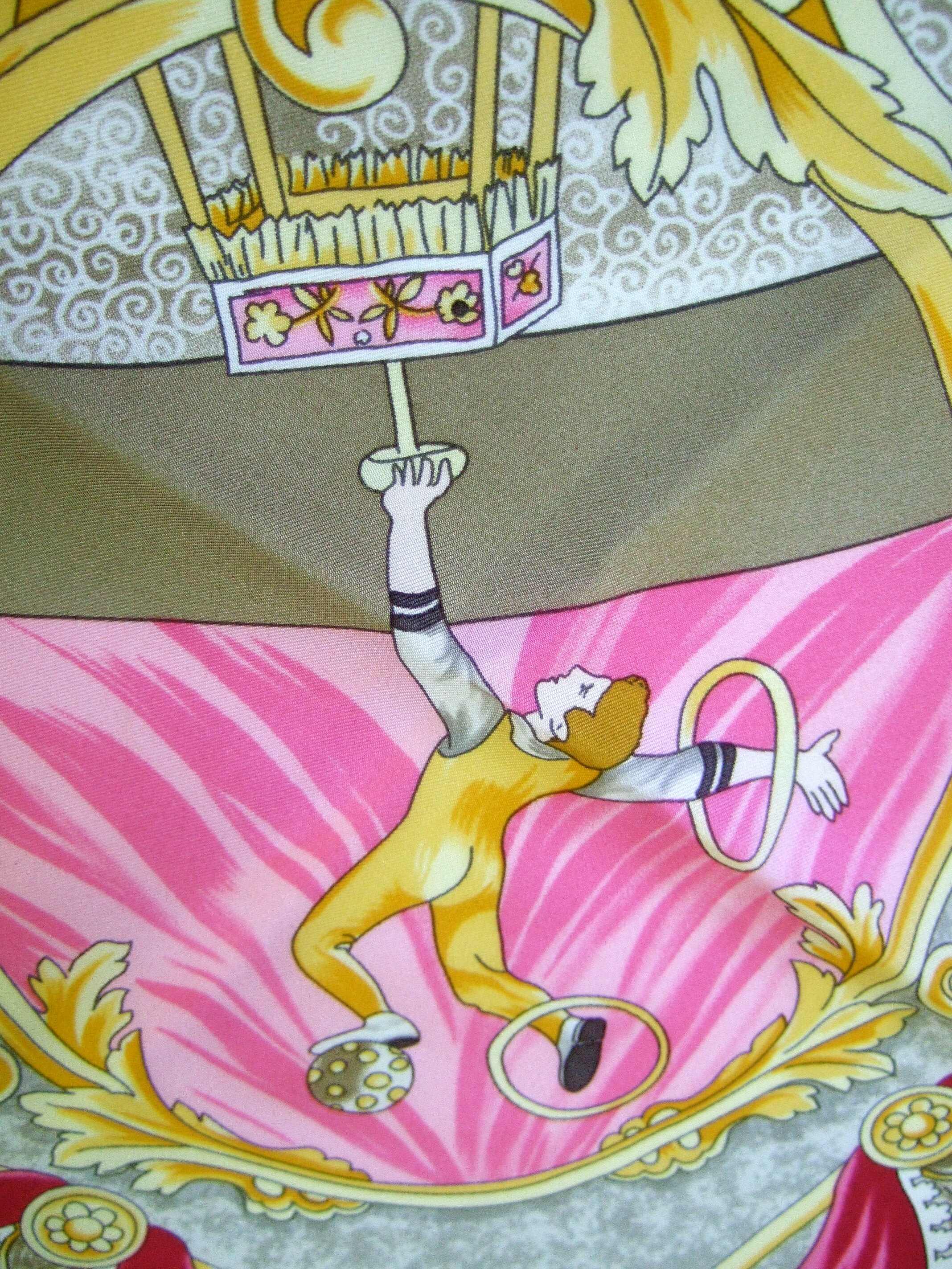 Luxurious Silk Hand Rolled Circus Theme Scarf | Etsy