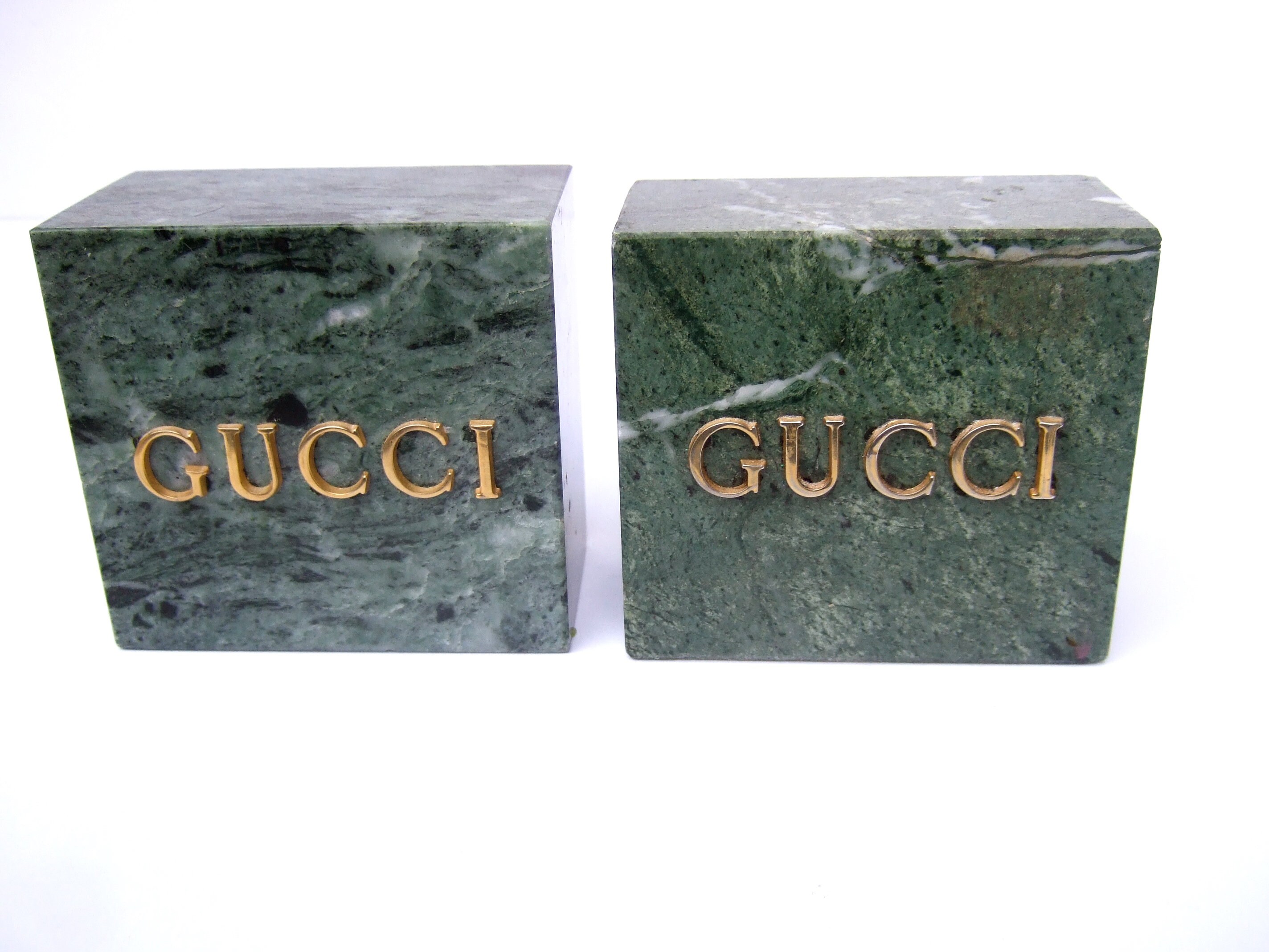 GUCCI Rare Green Marble Display Block Bookends C 1980s - Etsy