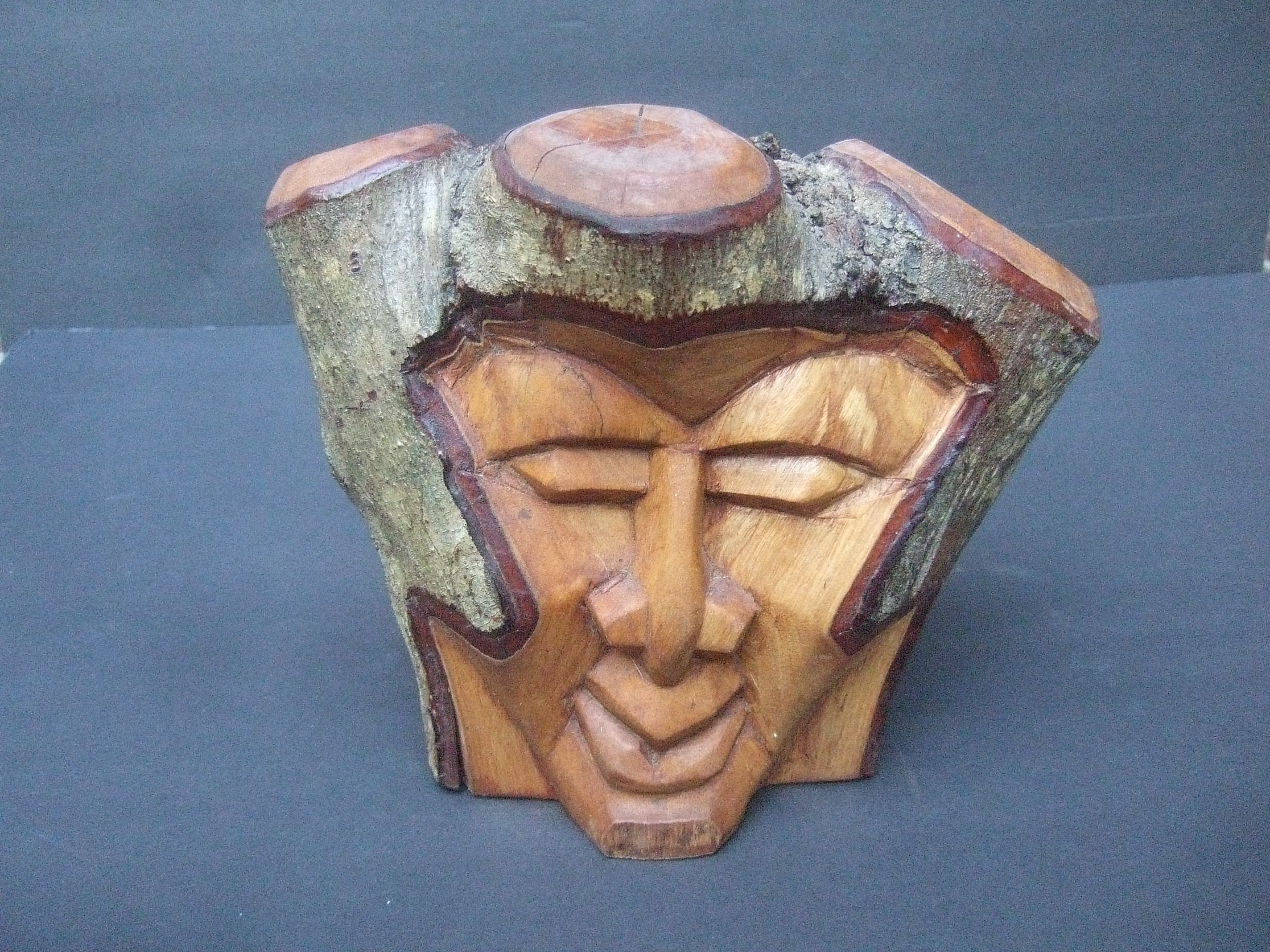 Hand Carved OOAK Artisan Wood Rustic Head Statue C 1970s - Etsy
