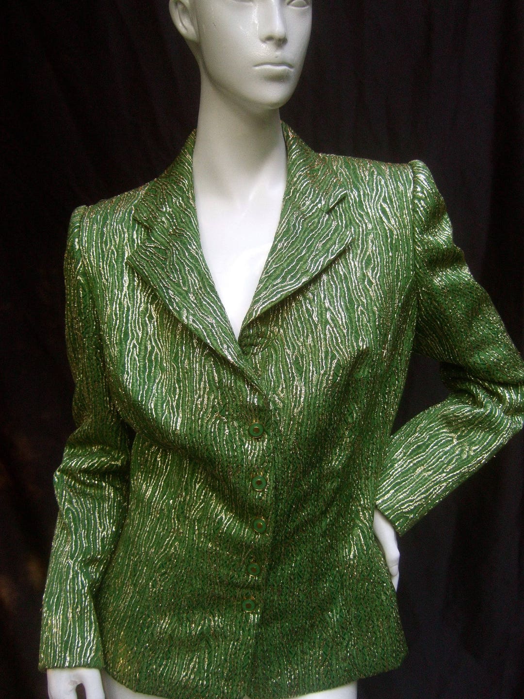 Luxurious Italian Chartreuse Metallic Lame Jacket for Neiman Marcus - Etsy