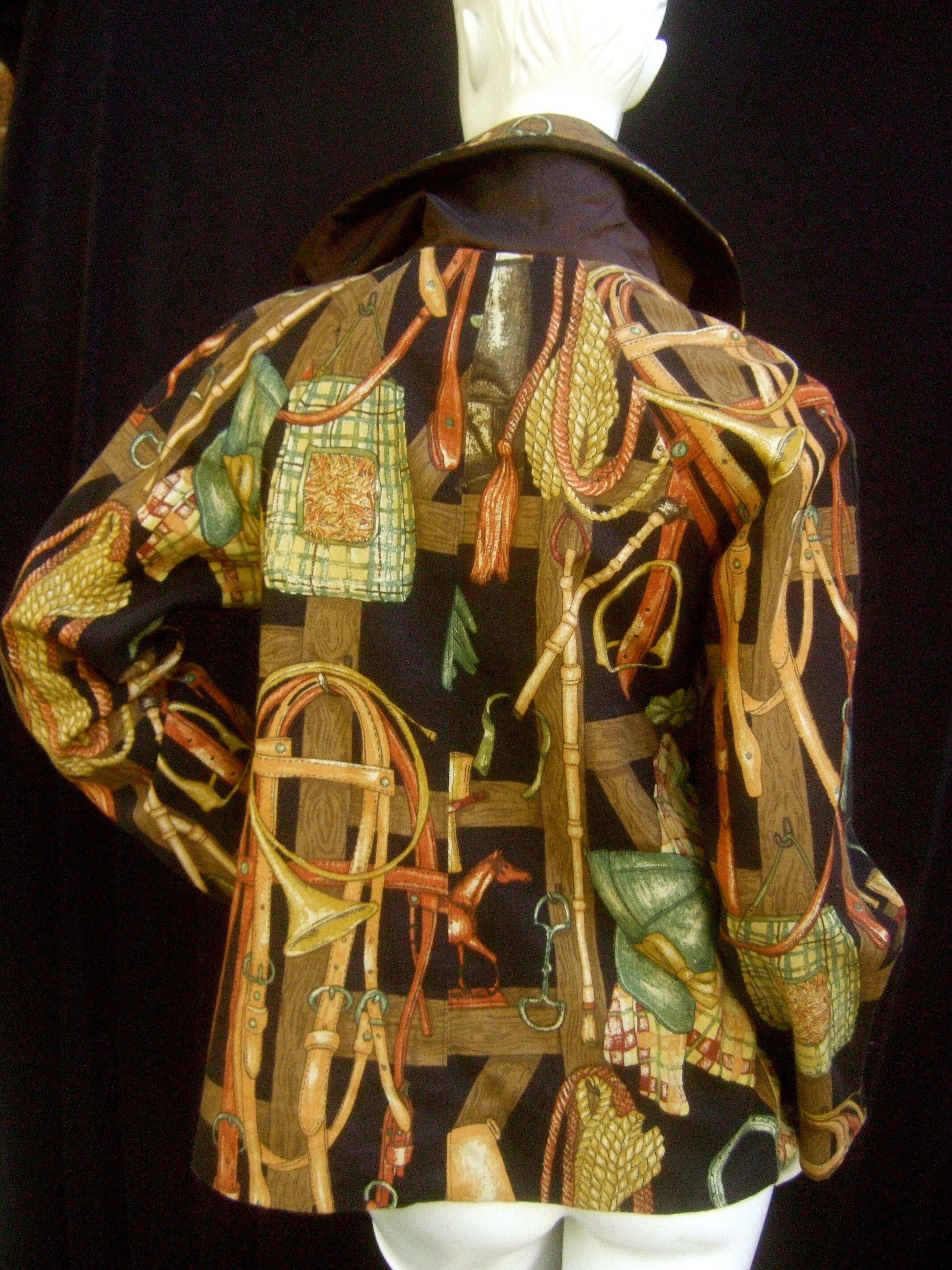 Equestrian Theme Graphic Print Custom Made Cotton Jacket C | Etsy