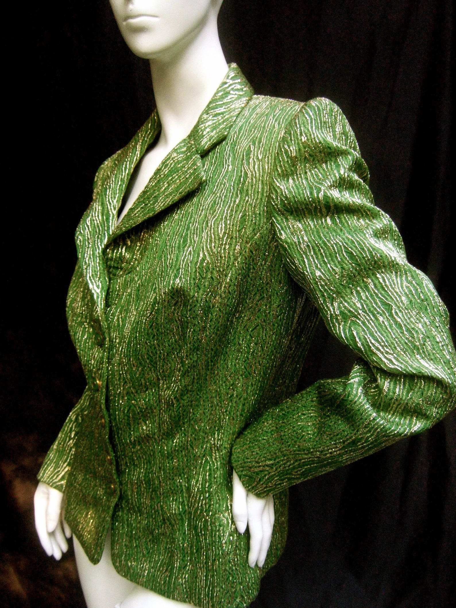 Luxurious Italian Chartreuse Metallic Lame Jacket for Neiman Marcus - Etsy