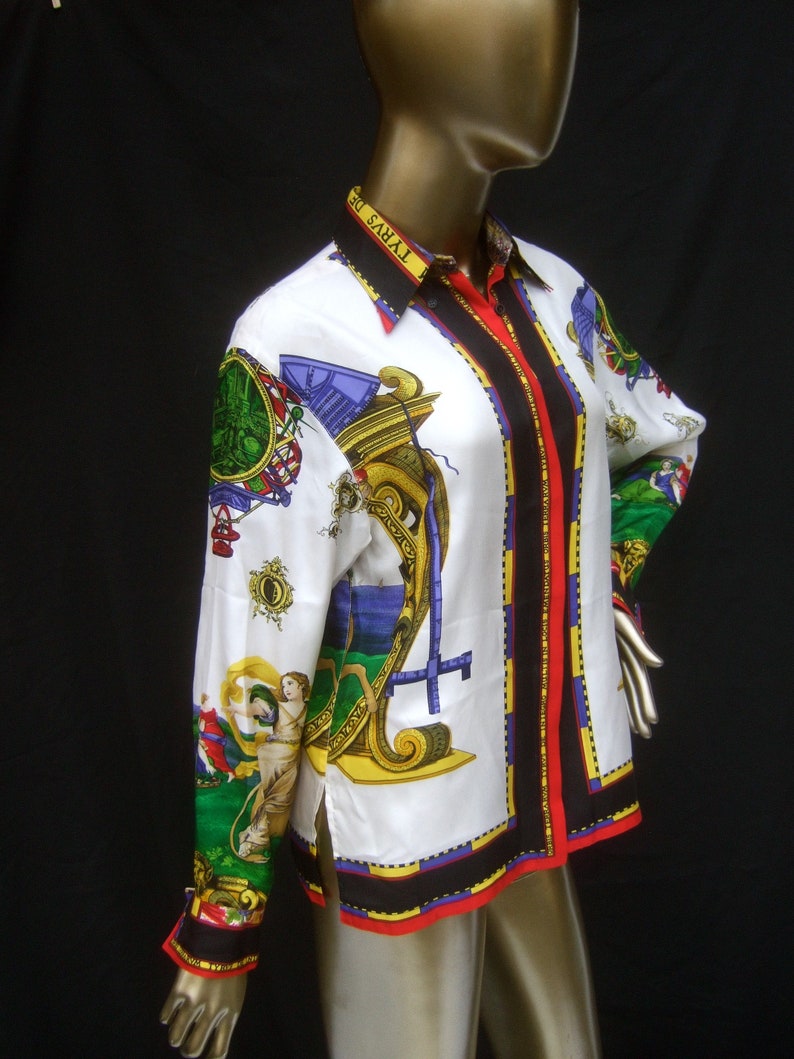 GIANNI VERSACE Couture Exquisite Italian Graphic Silk Print - Etsy
