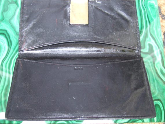 GUCCI Rare Black Vintage Leather Hand Clasp Wallet i… - Gem