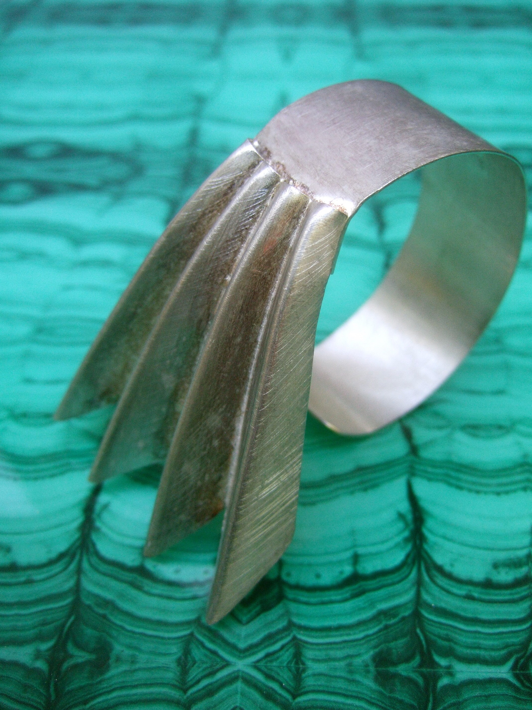 Avant-garde Sterling Silver Futuristic Artisan Cuff Wide - Etsy