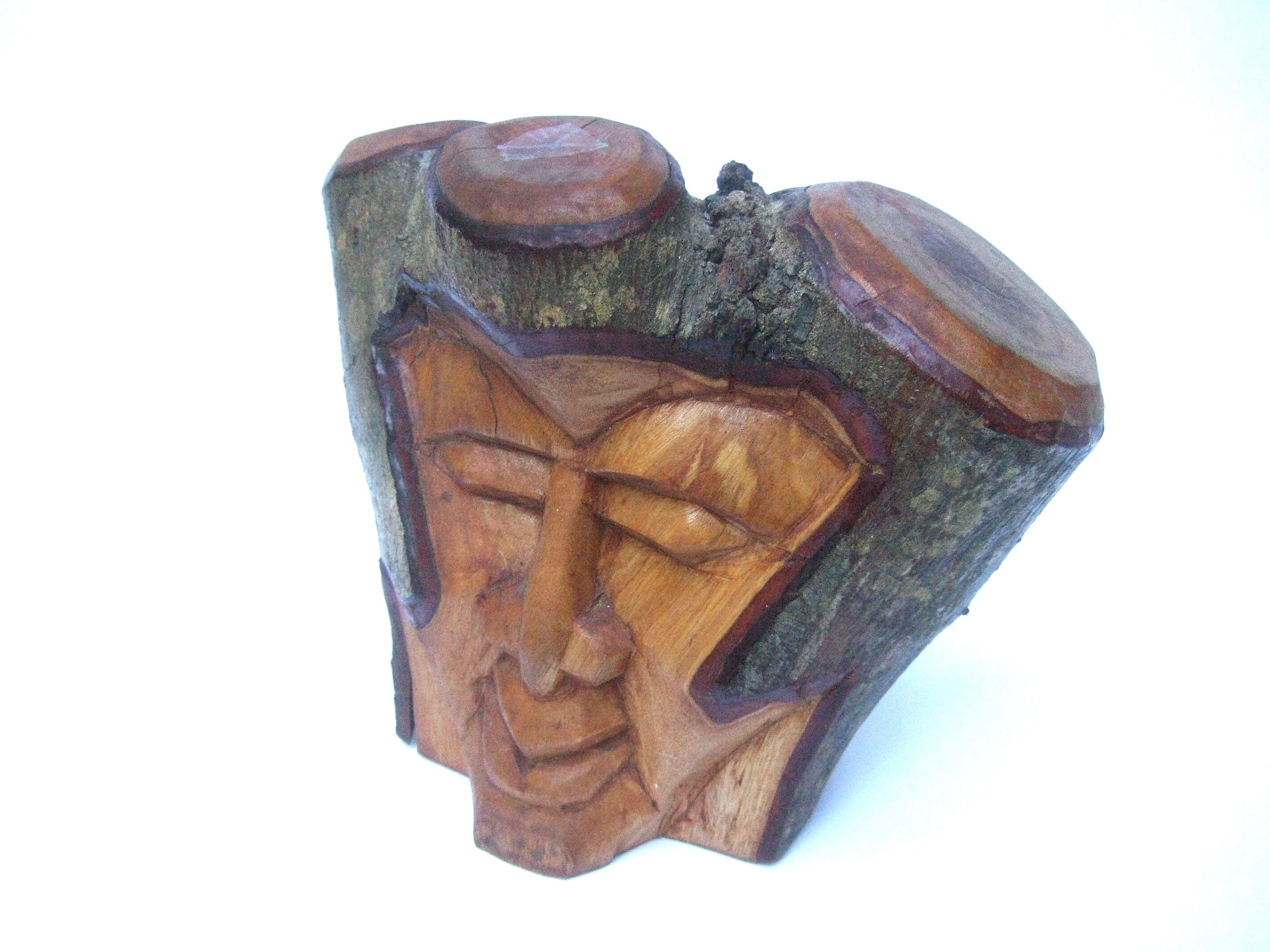Hand Carved OOAK Artisan Wood Rustic Head Statue C 1970s - Etsy