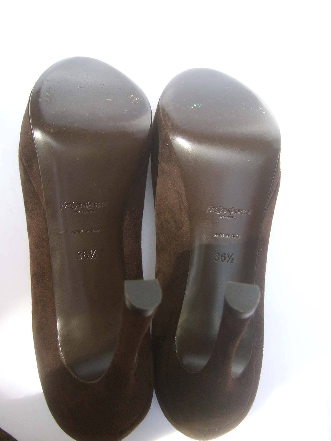 Yves Saint Laurent Chocolate Brown Suede Platform Shoes Size - Etsy