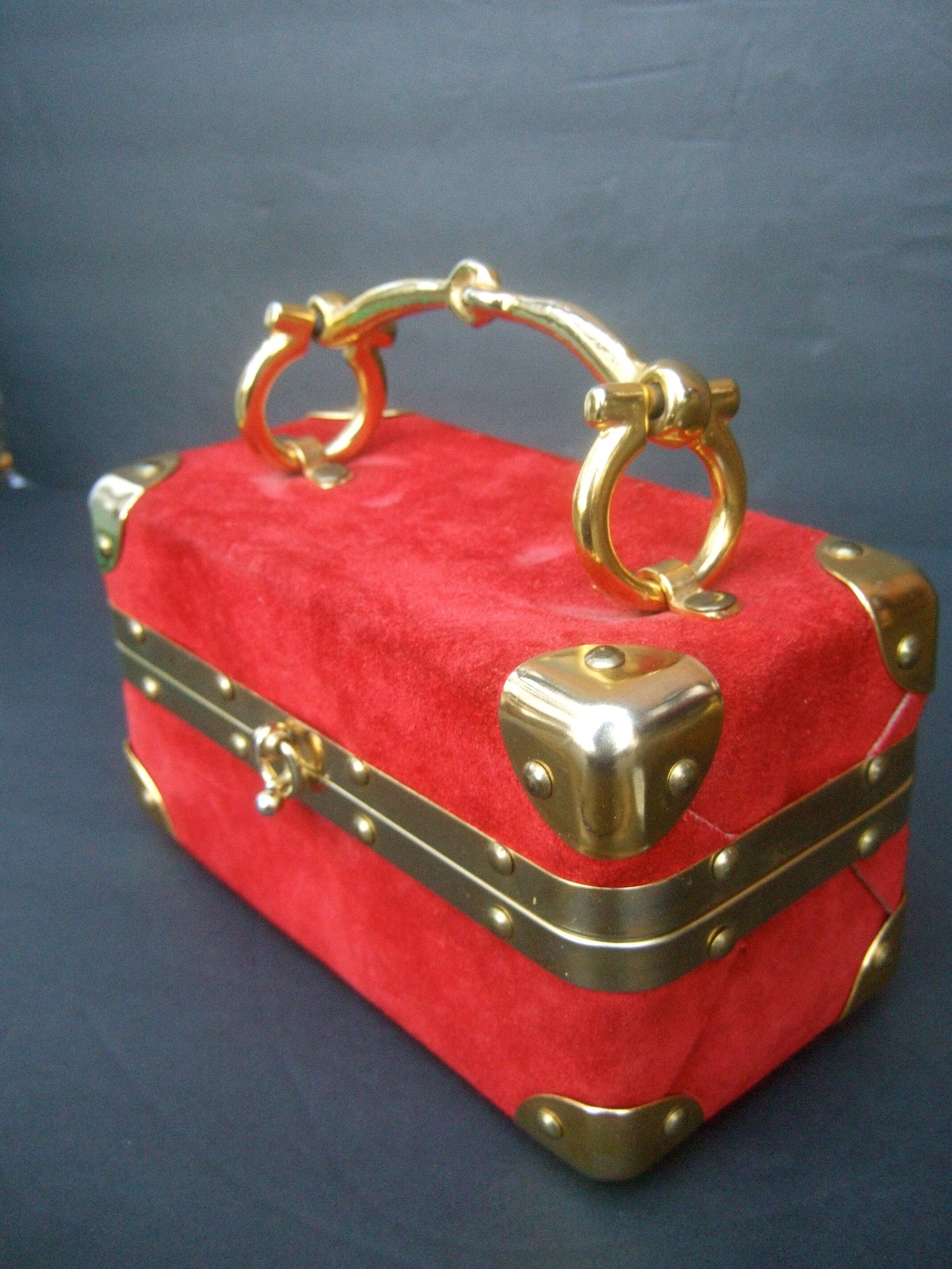 SAKS FIFTH AVENUE Italian Crimson Suede Box Purse C 1970 - Etsy