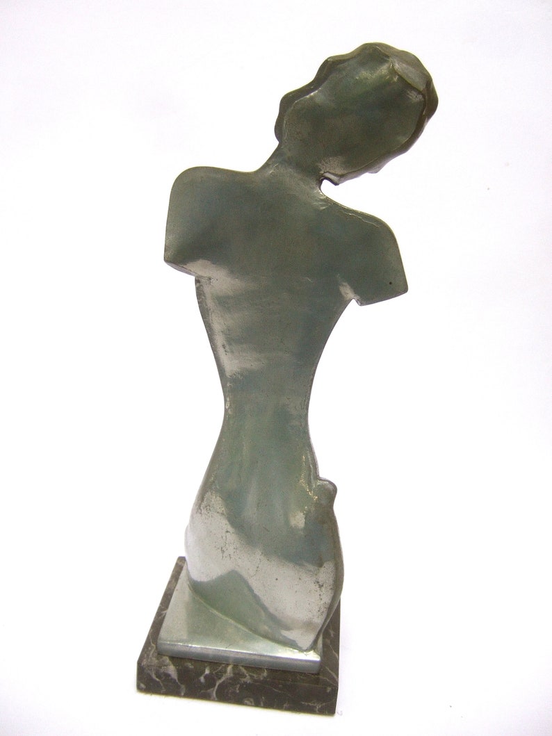 ART DECO Elegant Silver Metal Stylized Woman Statue - Etsy
