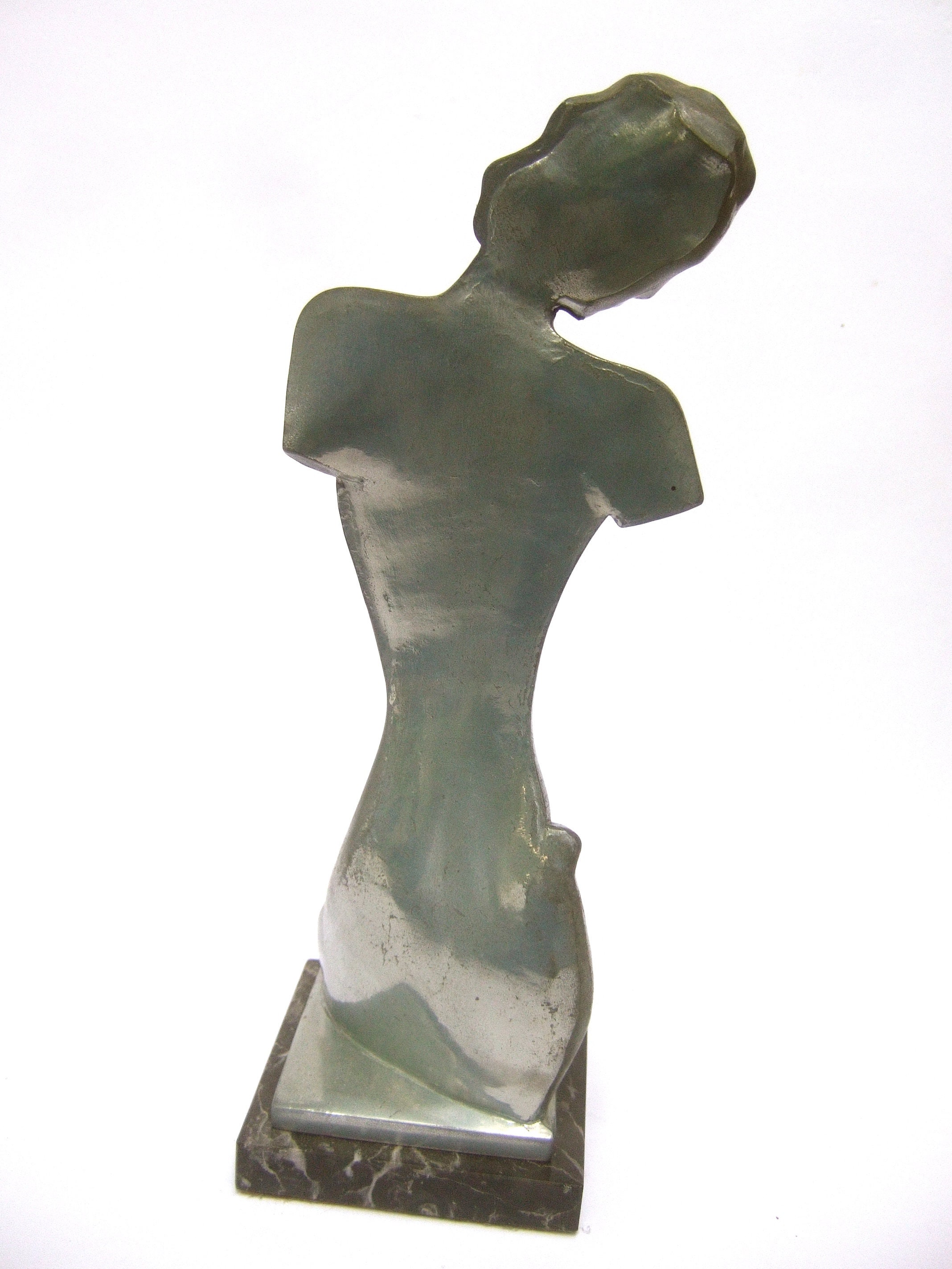 ART DECO Elegant Silver Metal Stylized Woman Statue - Etsy