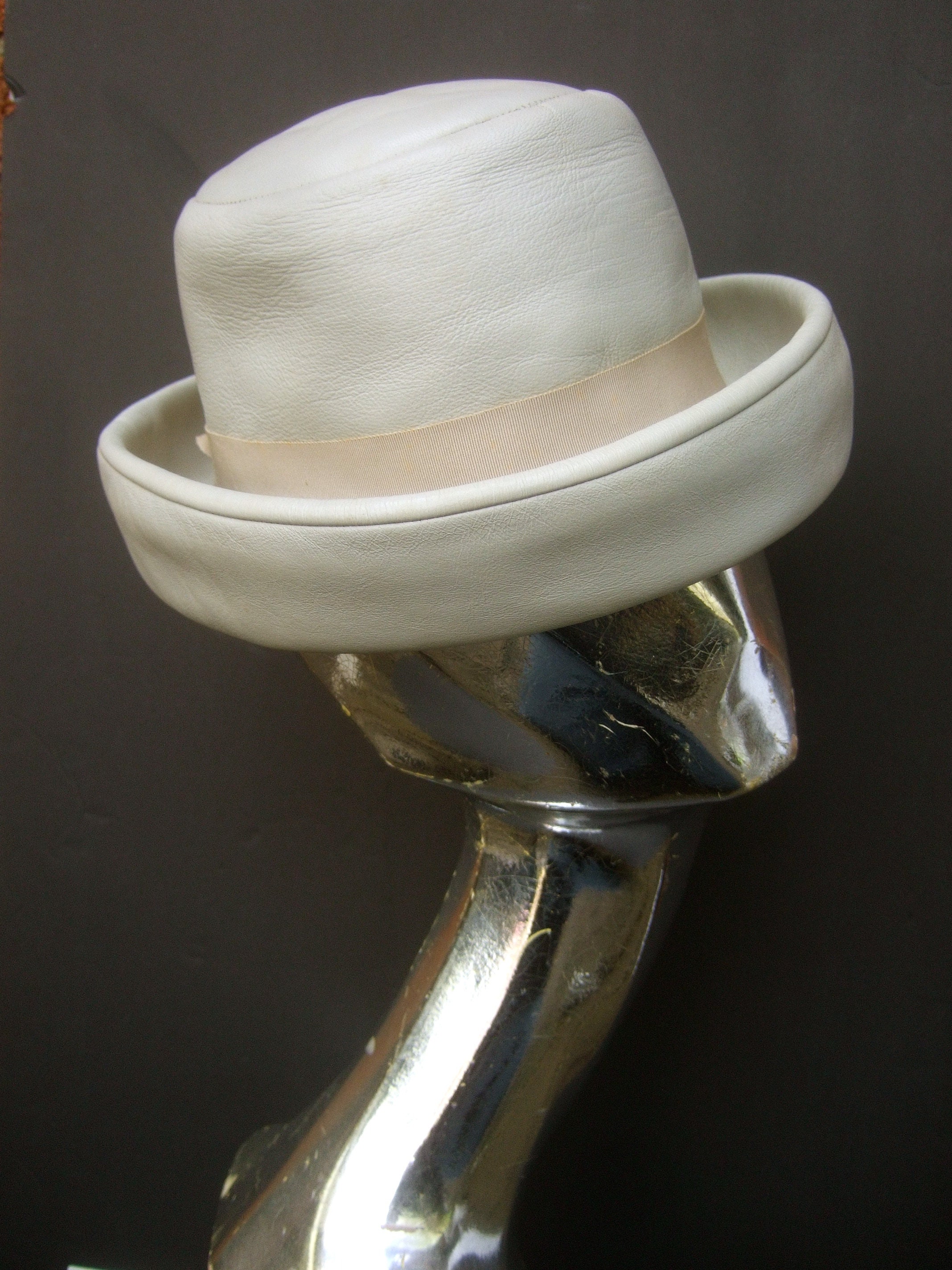 YVES SAINT LAURENT Chic Leather Ribbon Trim Hat C 1970 - Etsy