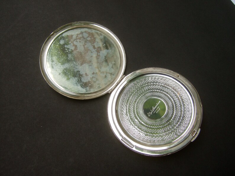 Sterling Silver Etched Floral Compact Designed by Elgin C 1960 - Etsy