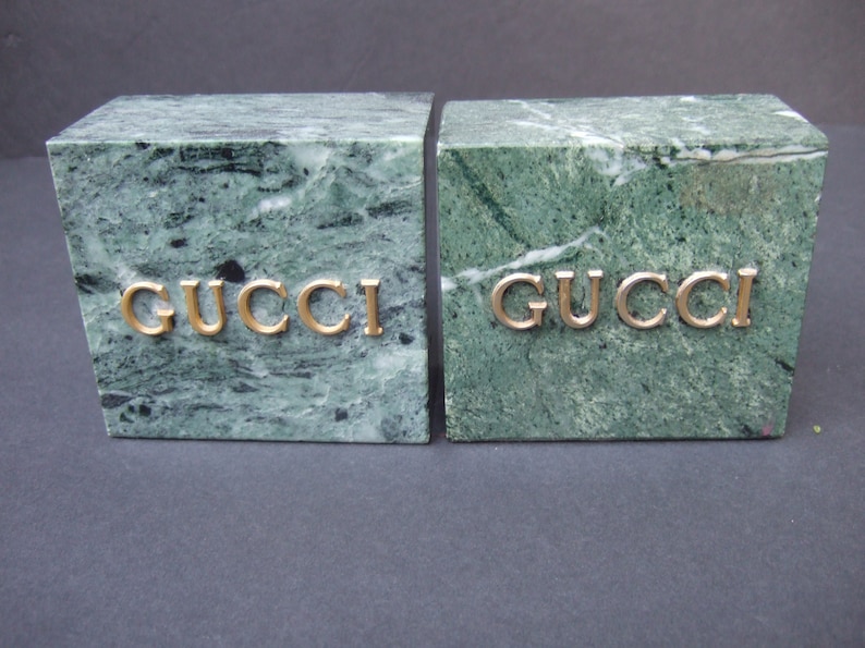 GUCCI Rare Green Marble Display Block Bookends C 1980s - Etsy