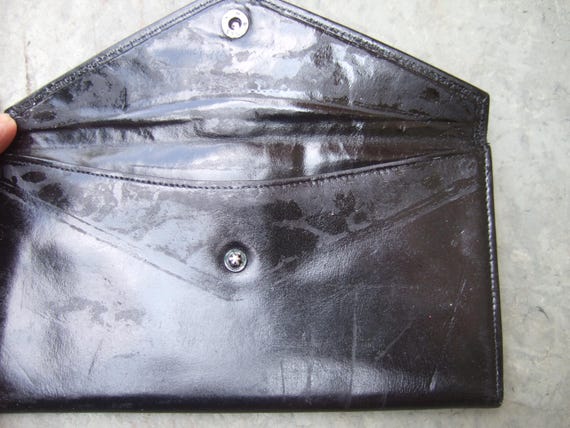 GUCCI Rare Black Vintage Leather Hand Clasp Wallet i… - Gem