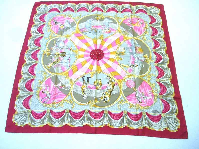 Luxurious Silk Hand Rolled Circus Theme Scarf - Etsy