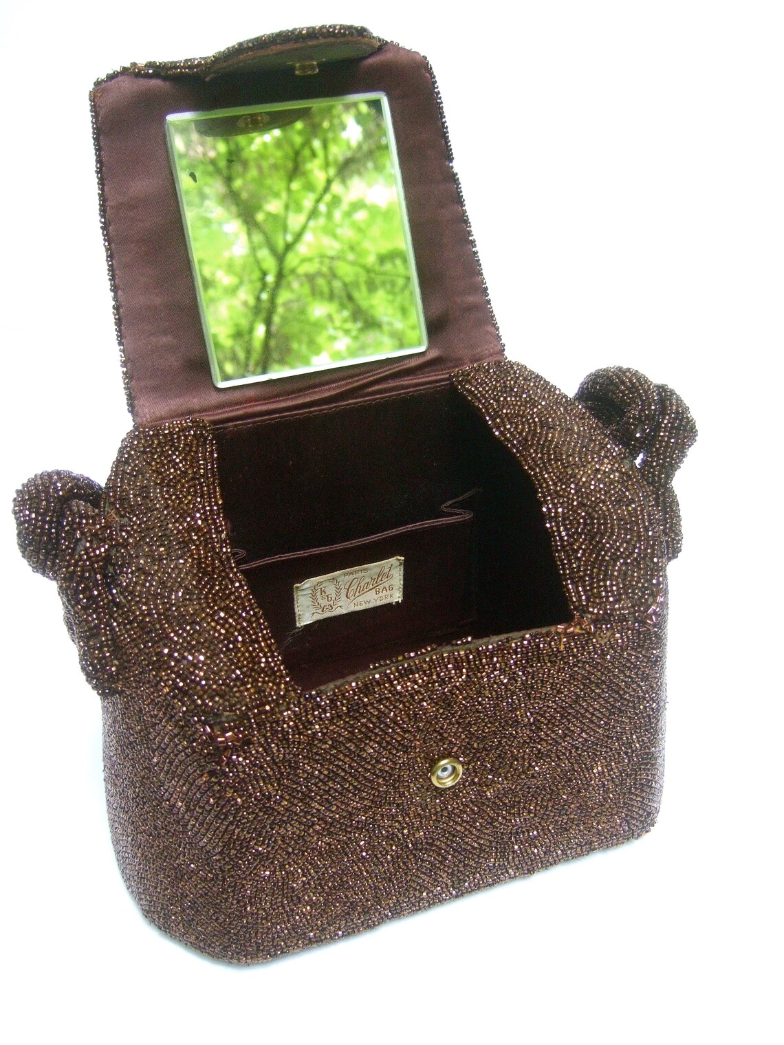 1940s Art Deco Copper Glass Beaded Box Purse - Etsy