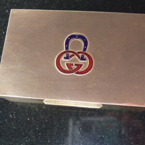 GUCCI Rare Sleek Mixed Metal Cloisonne' Enamel Small Trinket Box C ...