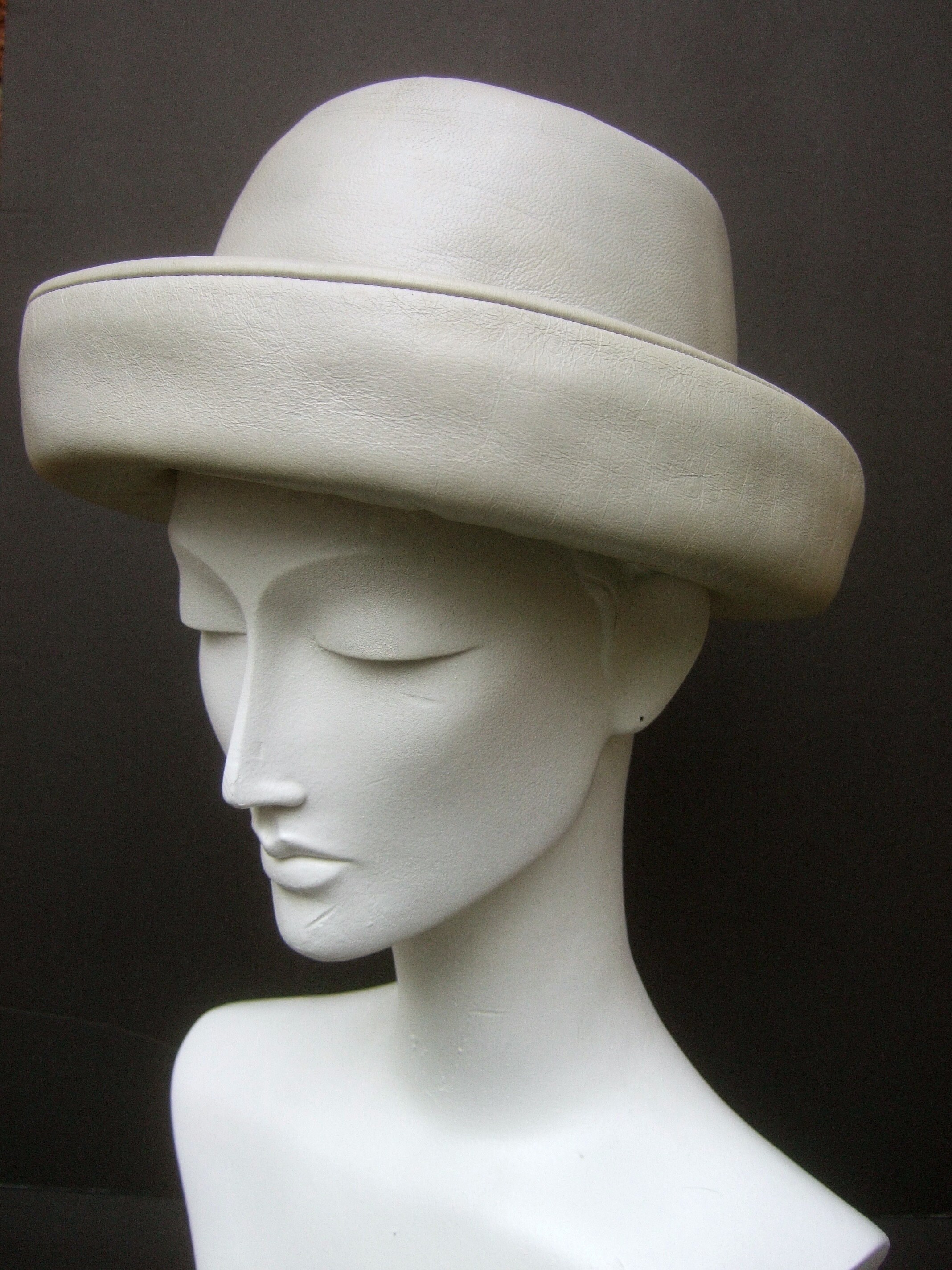 YVES SAINT LAURENT Chic Leather Ribbon Trim Hat C 1970 - Etsy