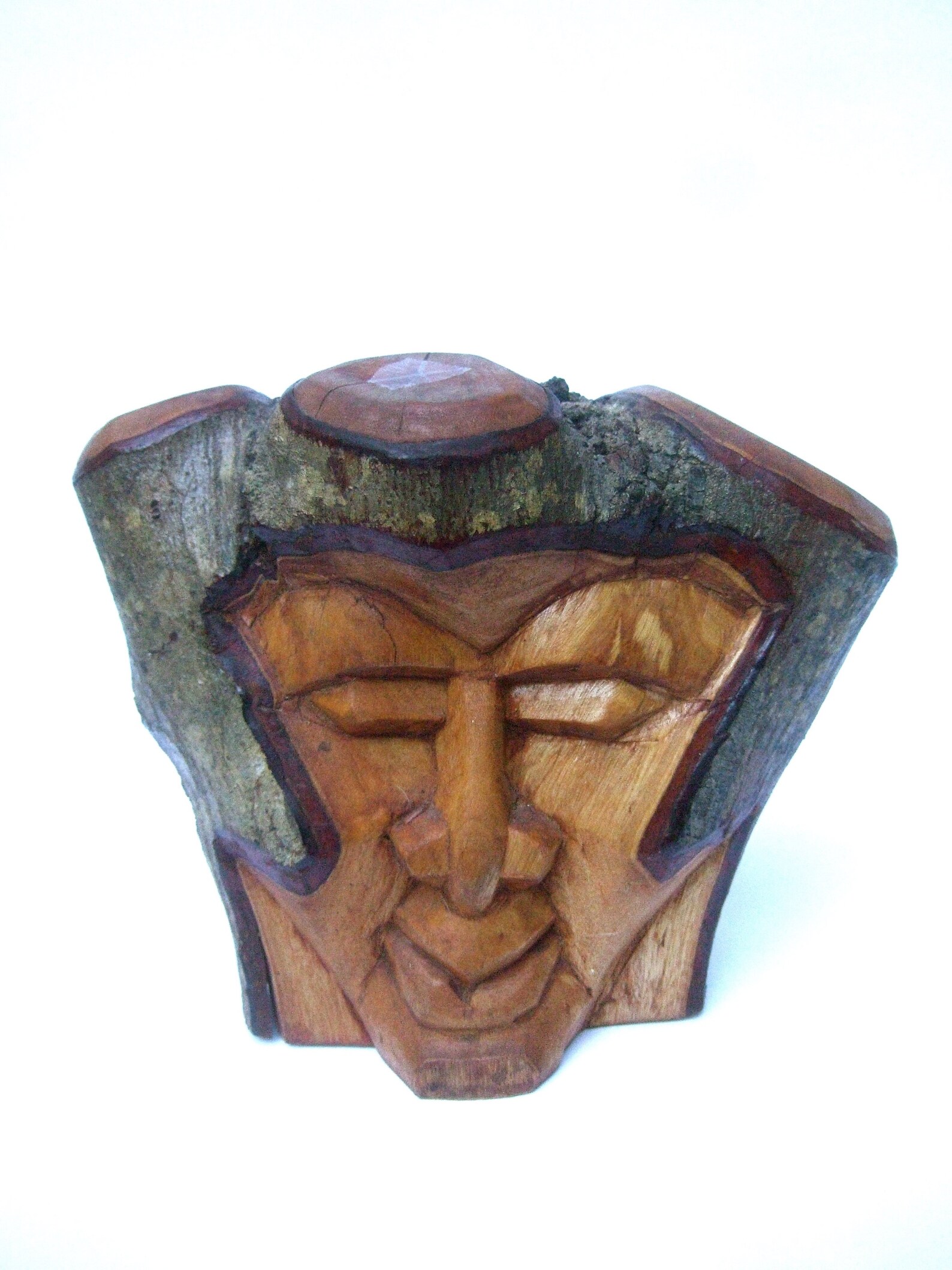 Hand Carved OOAK Artisan Wood Rustic Head Statue C 1970s - Etsy