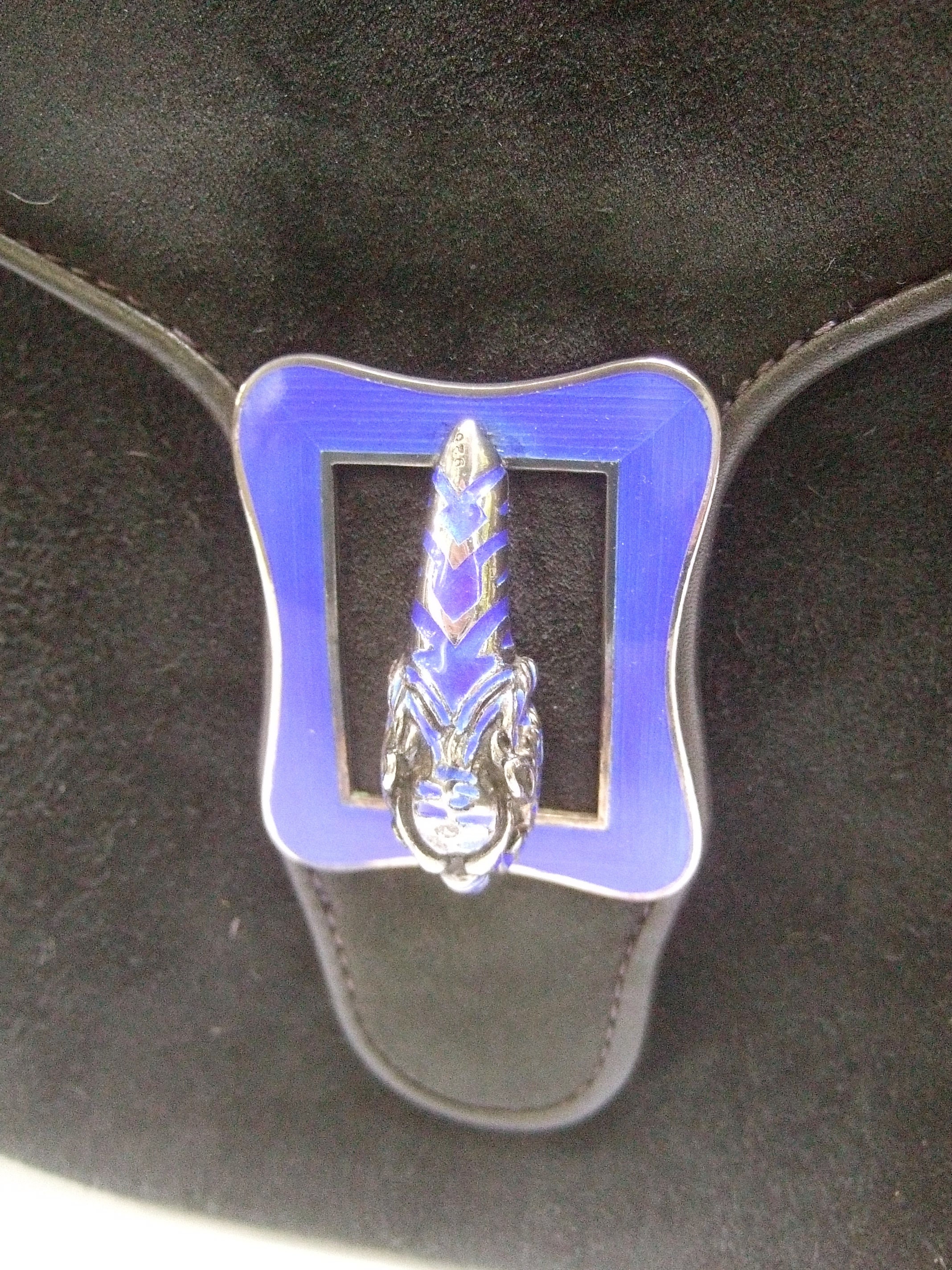 GUCCI Sterling Silver Tiger Emblem Black Suede Shoulder Bag C | Etsy