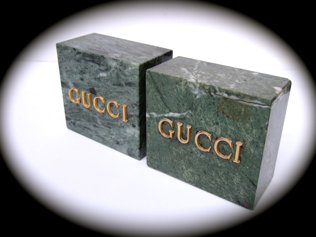 GUCCI Rare Green Marble Display Block Bookends C 1980s - Etsy