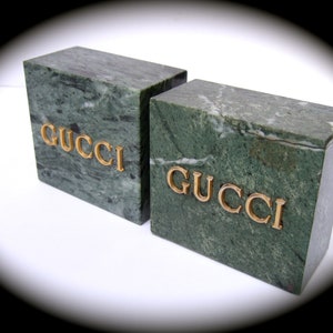 GUCCI Rare Green Marble Display Block Bookends C 1980s - Etsy