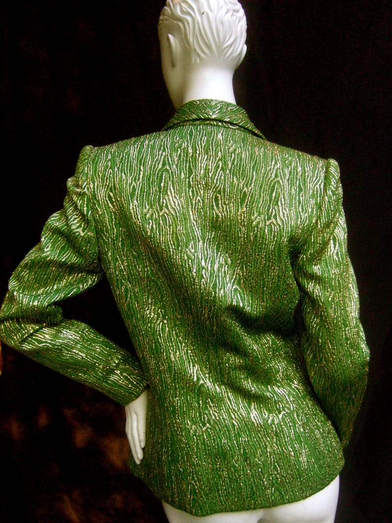 Luxurious Italian Chartreuse Metallic Lame Jacket for Neiman - Etsy