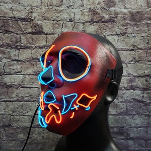 XO Skull - Handmade Mask,el Wire Neon,purge,rave Outfit,halloween ...