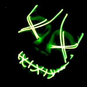 The Smirk Neon Mask, Handmade,el Wire,purge,prop,art,rave Outfit ...