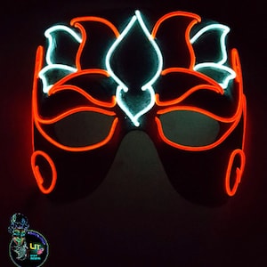 LOTUS FLOWER - Neon Half Mask Handmade,el Wire,masquerade,art,rave ...