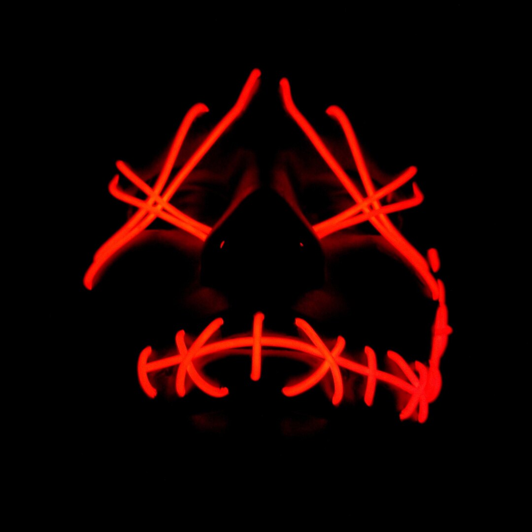 The Smirk Neon Mask, Handmade,el Wire,purge,prop,art,rave Outfit ...