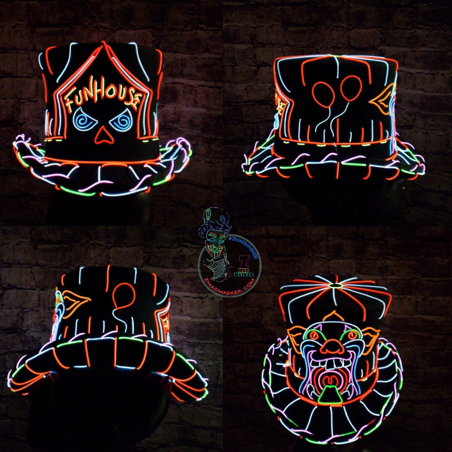 Tea Party Top Hat -custom Handmade Neon Hats,el Wire,light Up,mad ...