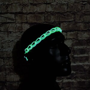Light-up Glow Headband™ -handmade EL Wire,adjustable,outfit,braided,edm ...