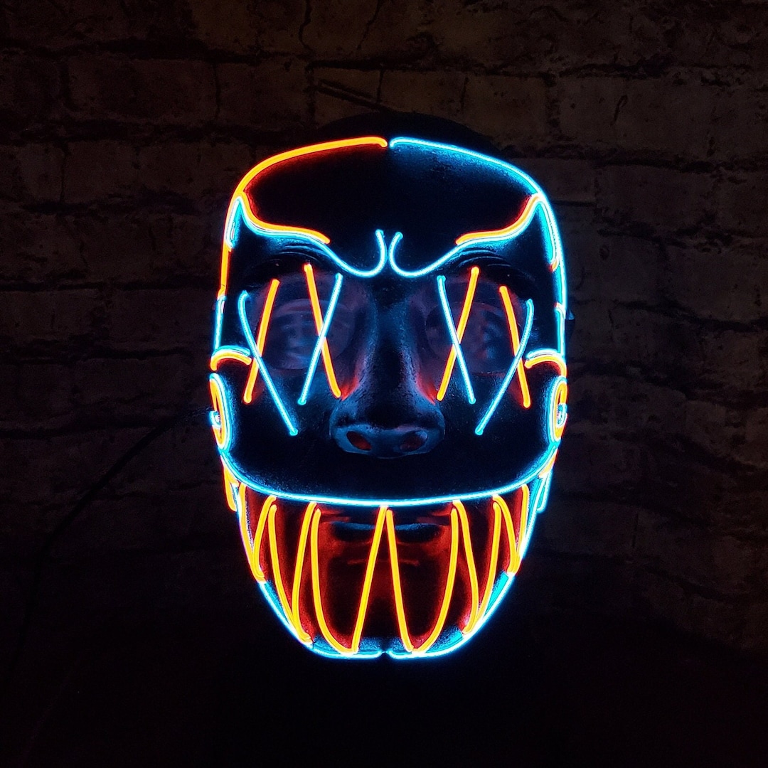 DARK JESTER -handmade Mask,el Wire Neon,prop,art,rave Outfit,halloween ...