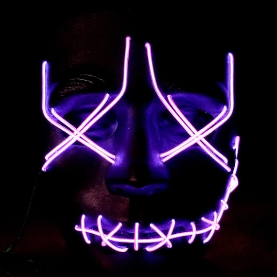 The Smirk Neon Mask Handmadeel Wirepurgepropartrave - Etsy