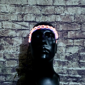 Light-up Glow Headband™ -handmade EL Wire,adjustable,outfit,braided,edm ...