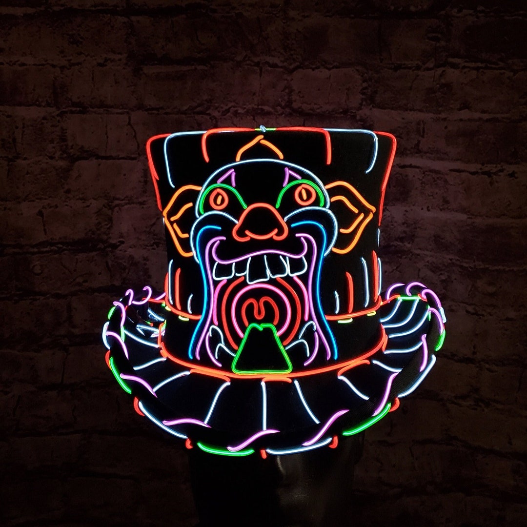 Fun House Top Hat -custom Handmade Neon Hats,el Wire,light Up,mad ...