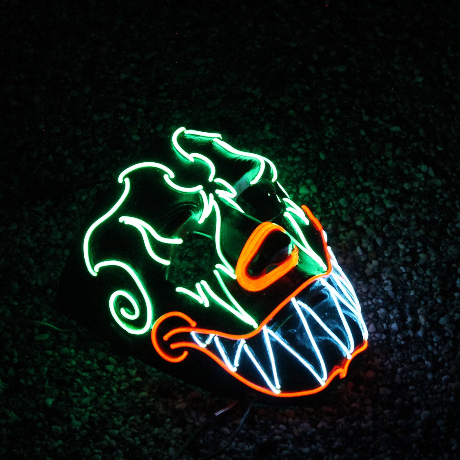 JESTER CLOWN - Neon Mask Handmade,el Wire,clown,tribal,purge Mask,joker ...