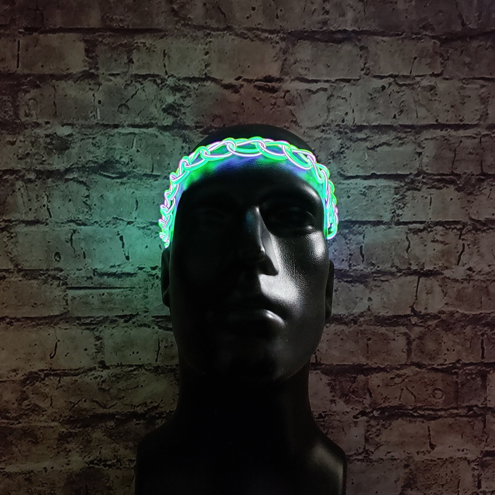 Light-up Glow Headband™ -handmade EL Wire,adjustable,outfit,braided,edm ...