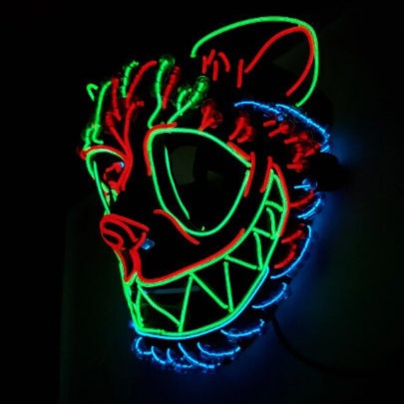 SMILING CAT neon Mask Handmadeel Wirecheshire - Etsy