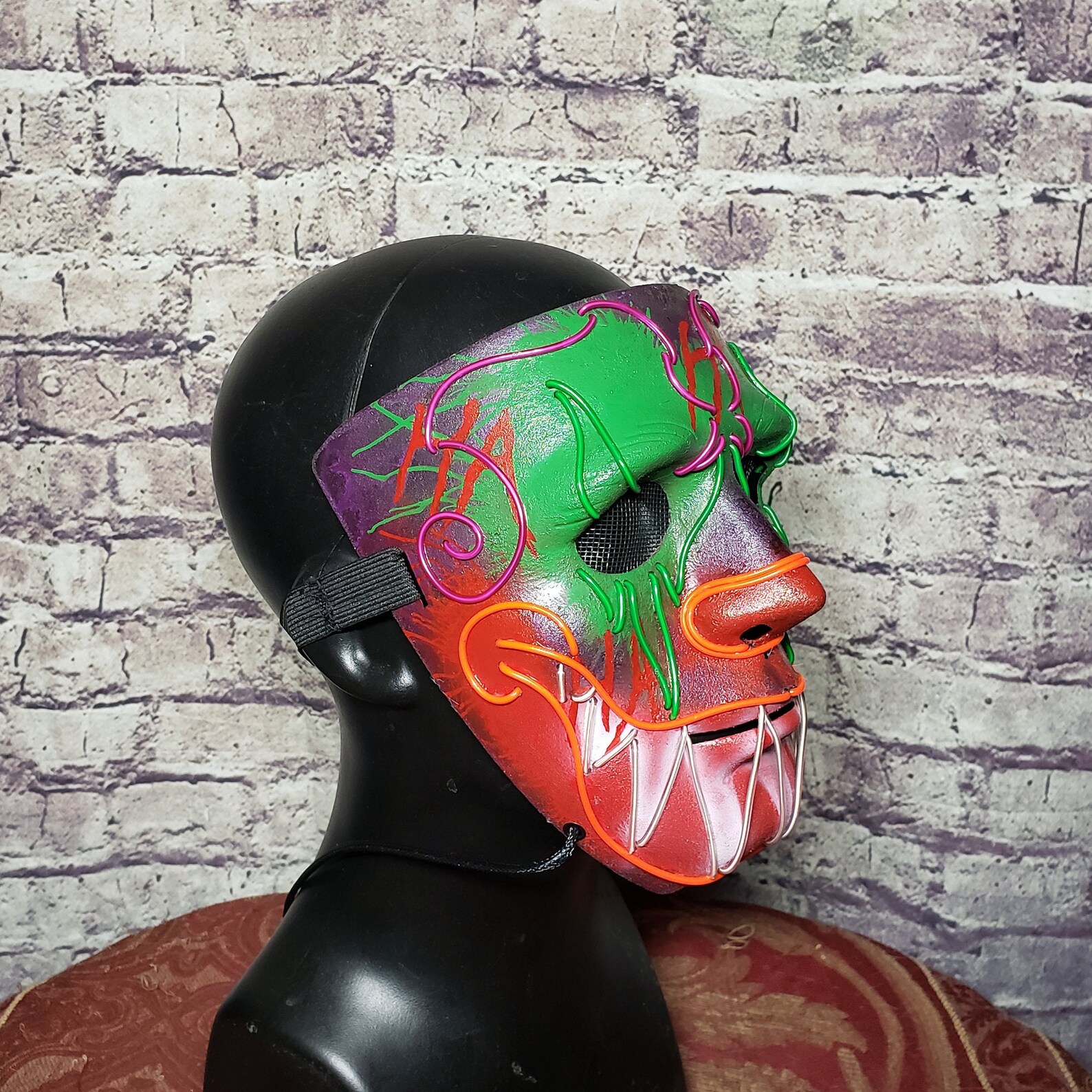 Scary Clown - Neon Mask Handmade,el Wire,clown,tribal,purge Mask,joker ...
