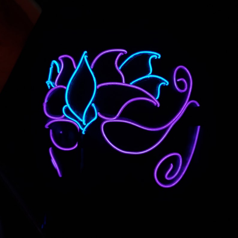 LOTUS FLOWER Neon Half Mask Handmadeel - Etsy