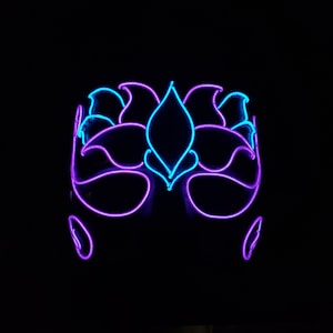 LOTUS FLOWER - Neon Half Mask Handmade,el Wire,masquerade,art,rave ...