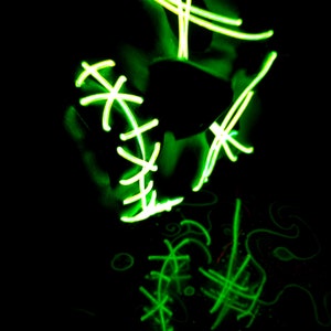 The Smirk Neon Mask, Handmade,el Wire,purge,prop,art,rave Outfit ...