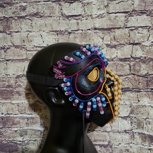 BEADED NIGHT OWL -neon Mask Handmade,el Wire,owl,hawk,outfit,animal ...
