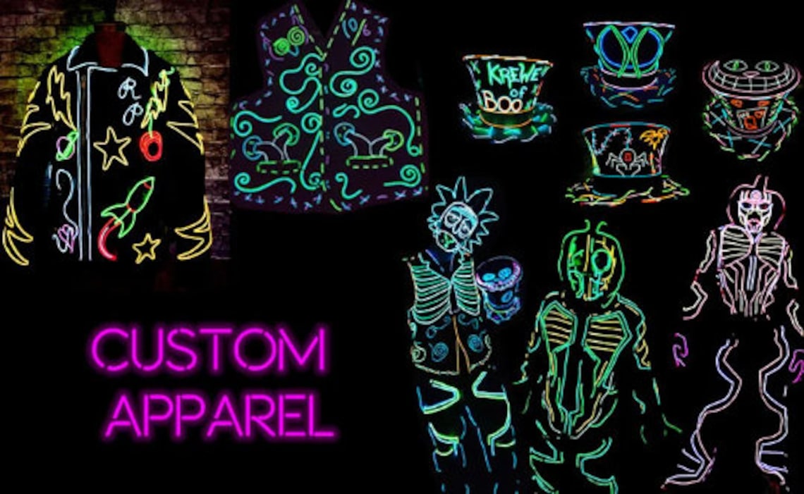 Custom Light up Apparel – Handmade EL Wire Glow Clothing | LED Festival ...