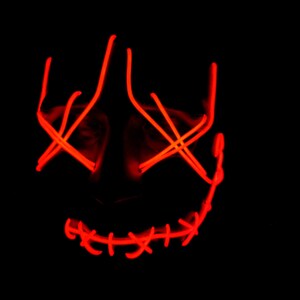 The Smirk Neon Mask, Handmade,el Wire,purge,prop,art,rave Outfit ...