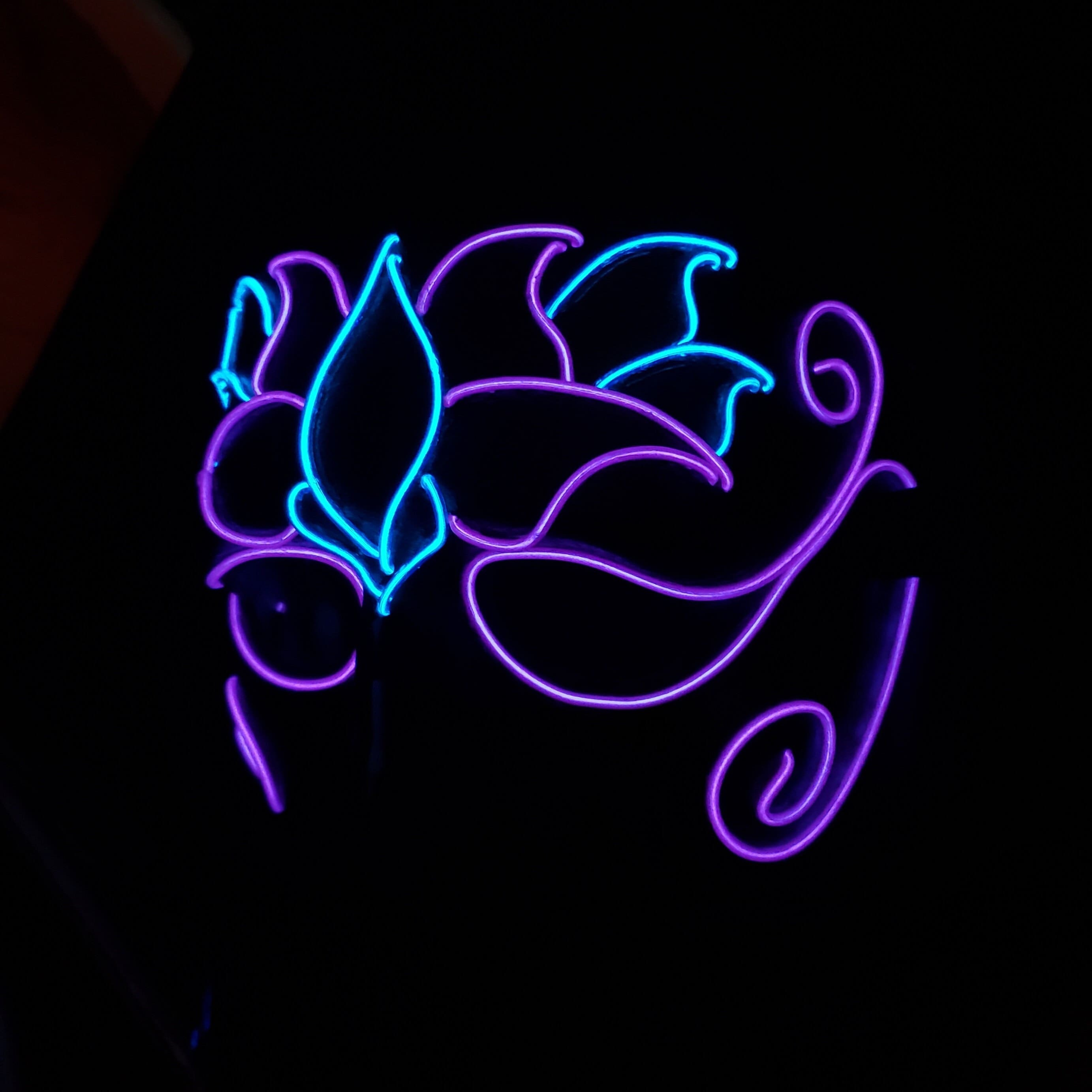 LOTUS FLOWER Neon Half Mask Handmadeel - Etsy