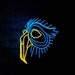 NIGHT OWL -neon Mask Handmade,el Wire,owl,hawk,outfit,animal Mask,edm ...
