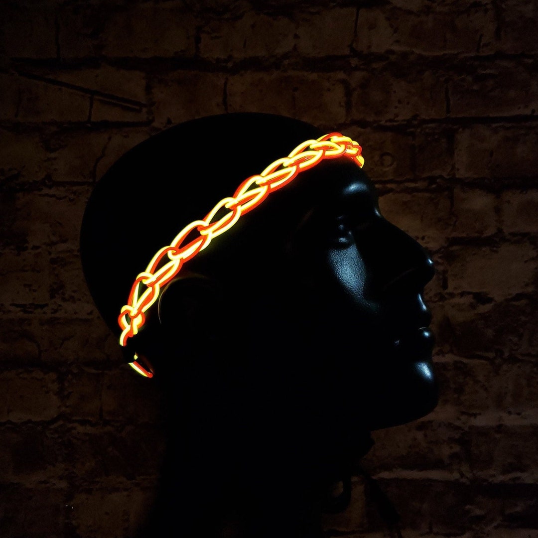 Light-up Glow Headband™ -handmade EL Wire,adjustable,outfit,braided,edm ...
